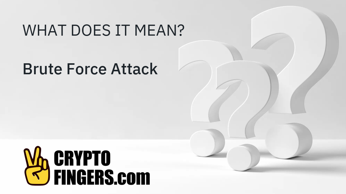 What is Brute Force Attack? - Crypto Terms Glossary - CryptoFingers.com